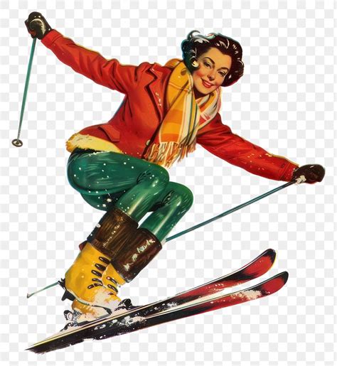 Vintage Ski Art Images Free Photos Png Stickers Wallpapers