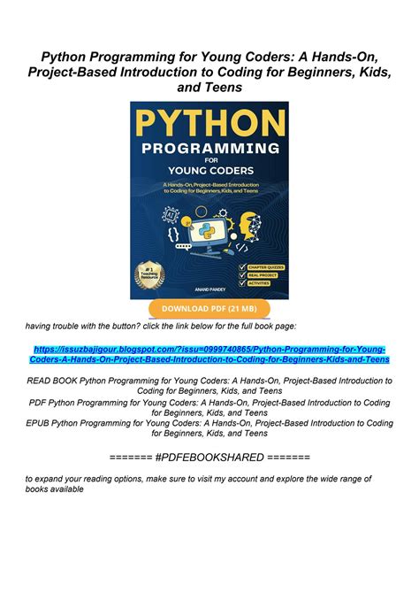 Pdf Python Programming For Young Coders A Hands On Project Based Introduction To Coding For