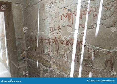 Ancient Egypt Color Images On Wall In Tomb Great Step Pyramid Of