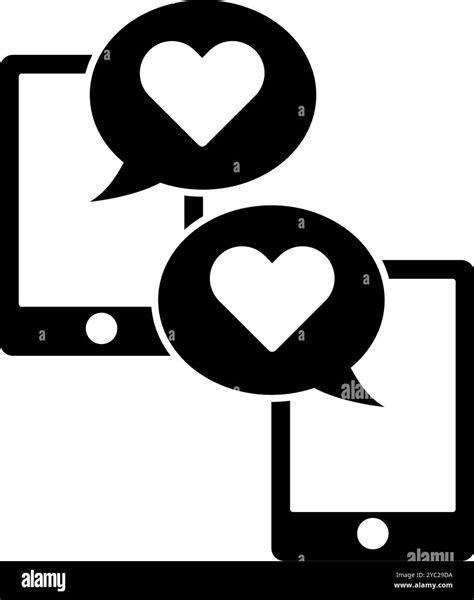 Heart Smartphone Icon Romantic Stock Vector Images Alamy