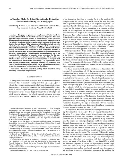 PDF A Template Model For Defect Simulation For Evaluating Nondestructive Testing In X Radiography