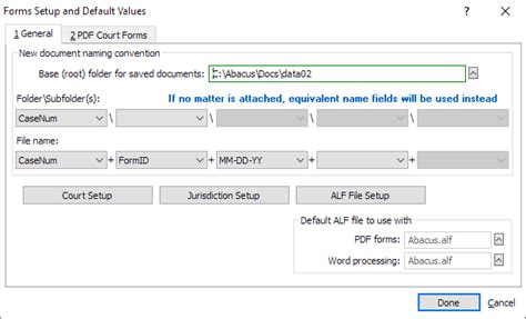 Setting Default Values For The Forms Library