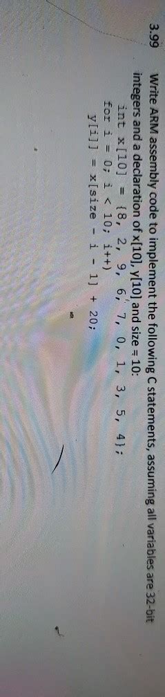 Solved 399 Write Arm Assembly Code To Implement The