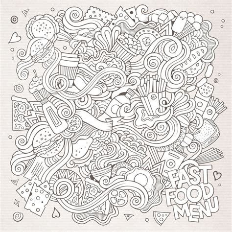 패스트 푸드 한다면 요소 배경 스케치 그래픽 메뉴판 배경 일러스트 및 사진 무료 다운로드 Pngtree