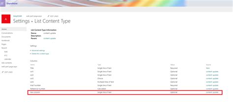 regarding content type with site columns in sharepoint online