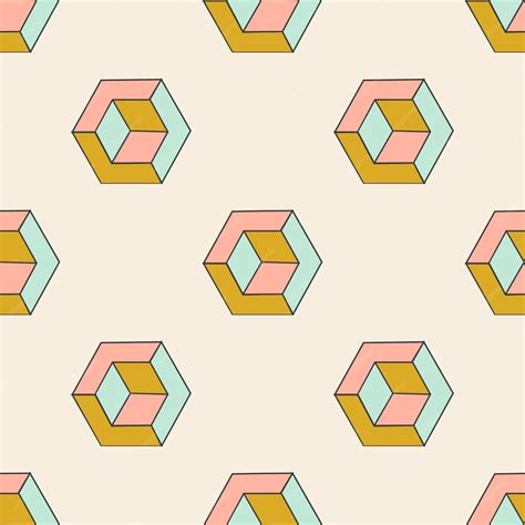 Premium Vector Colorful Abstract Geometric Seamless Pattern With Cubes Tile Background