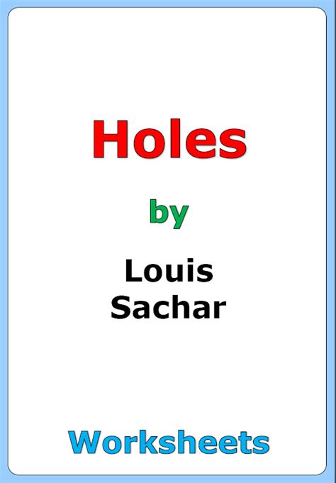 Louis Sachar Holes Worksheets Made By Teachers