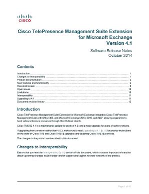 Fillable Online Cisco TelePresence Management Suite Extension Fax Email Print PdfFiller