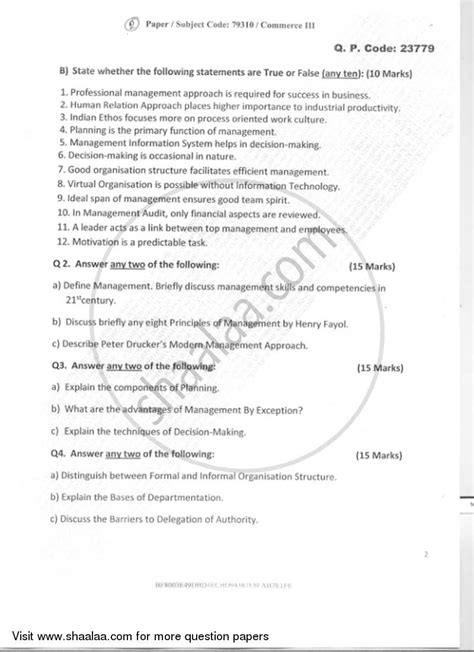 Commerce B Com General Semester SYBcom Set Question Paper With PDF Download