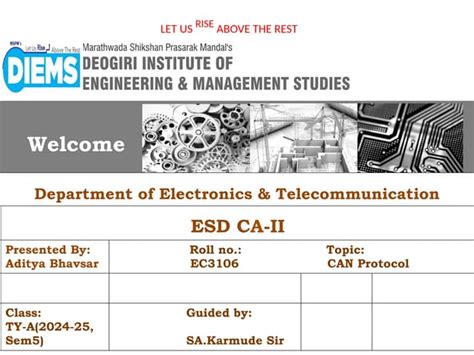 Control Area Network Protocol In Embedded System Ppt