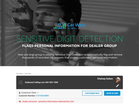 Sensitive Digit And Personal Data Detection Flags Car Wars