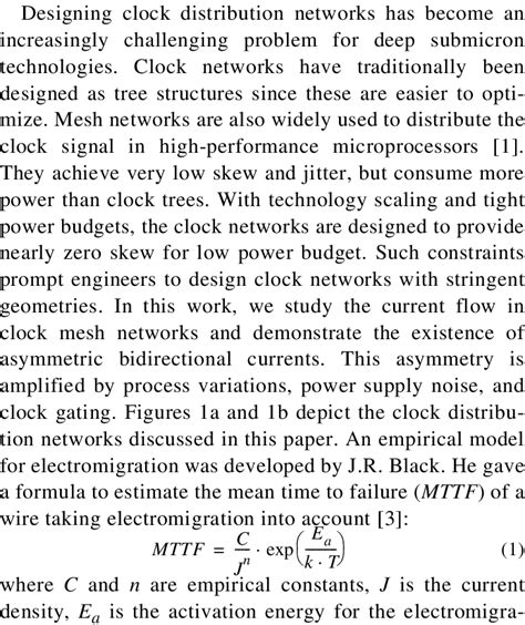 Clock Network Distribution With Mesh Structures A Mesh Only And B Download Scientific