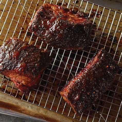 Charred Peach Bourbon Glazed Pork Belly Recipe From H E B