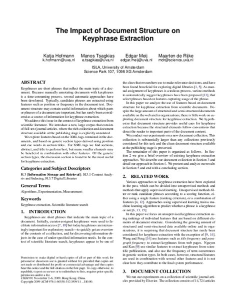 the impact of document structure on keyphrase extraction