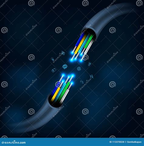 Fiber Cabling Data Royalty Free Cartoon 318170600