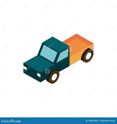 Transport Pickup Vehicle Isometric Icon Stock Vector Illustration Of