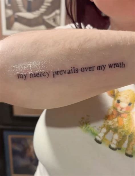My Mercy Prevails Over My Wrath Tatoo Mercy Prevails Over My Wrath