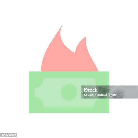 돈 화재 아이콘 Ui 및 Ux 웹 사이트 또는 모바일 응용 프로그램에 대한 파산 아이콘의 간단한 색상 벡터 요소 가연성에 대한