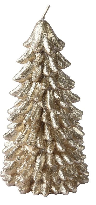 Decoris ნაძვის ხის ფორმის სანთელი ოქროსფერი 20 სმ Veli Store