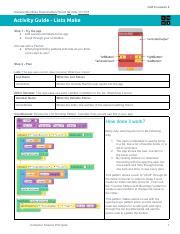 Unit 6 Lesson Activity Guide Lists Make Pdf Unit 6 Lesson 4 Name S Shruthika Swaminathan