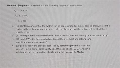 Solved Problem 2 50 Points A System Has The Following