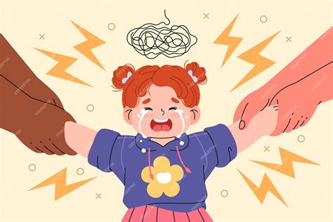 손으로 그린 어린이 양육권 일러스트레이션 무료 벡터