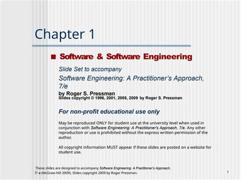 Chapter 01 Software Engineering Pressman Ppt