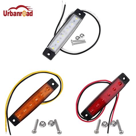 Urbanroad 트럭 사이드 마커 라이트 6 Smd Led 자동차 버스 트럭 화물차 사이드 마커 표시기 Led 트레일러 라이트 12 V 24v 1 개시그널