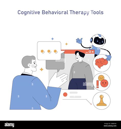Ai In Psychology Concept An Illustration Of An Ai Robot Assisting With Cognitive Behavioral