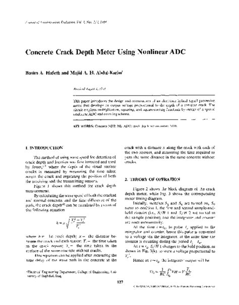 Pdf Concrete Crack Depth Meter Using Nonlinear Adc
