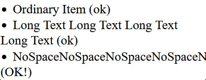 Css Prevent Long List Item From Moving Below Bullet Stack Overflow