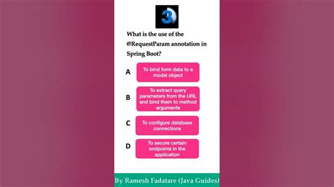 Spring Boot Quiz 21 What Is The Use Of Requestparam Annotation In Springboot Quiz Youtube