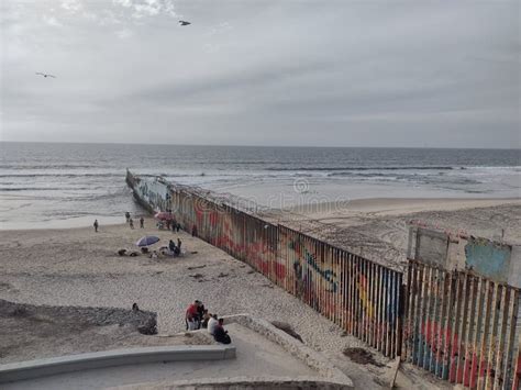 Border Wall Barrier Protection Illegals Migration Narcotics Cartel Trafficking Stock Image