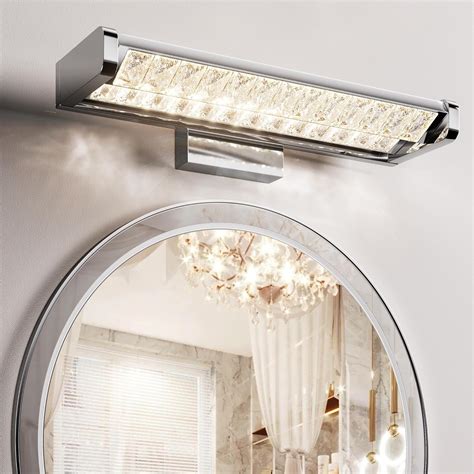 Jackyled Bathroom Light Fixtures Chrome Crystal Glass Vanity Lighting