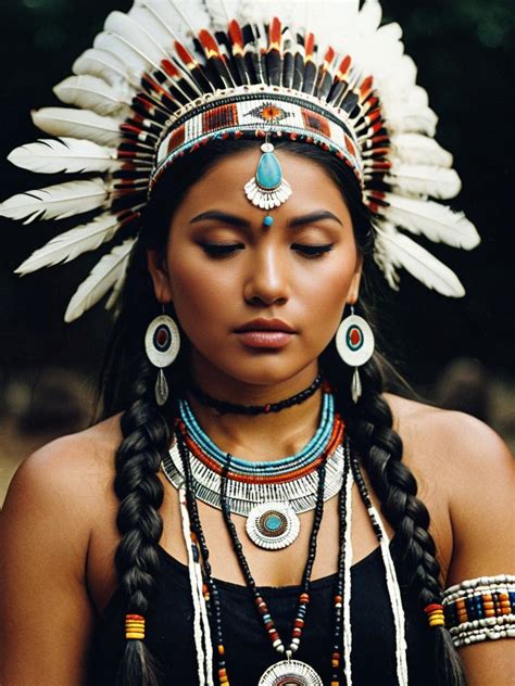 Aztec Warrior Princess 1girl Solo Headdress Feathers Closed Eyes