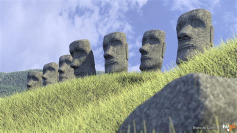 Cgi Statues Artwork Easter Island Moai 3d Wallpaper 116737