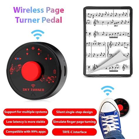 Wireless Page Turner Pedal Portable Mini Music Page Turner Foot Pedal