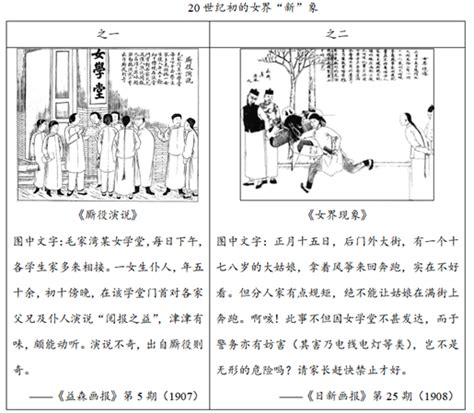 13分阅读材料回答问题 女学传习所 材料 图3为清末 试题信息