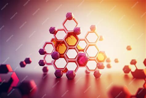 Abstract Scientific Background With Hexagonal Pattern Technology And