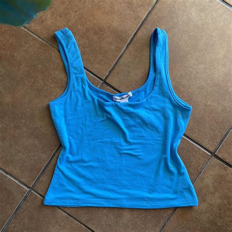 Charlotte Russe Blue Tank Top Brand New Size Medium Depop