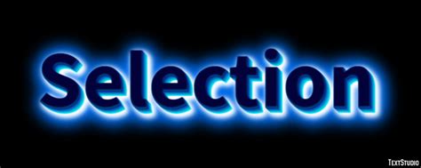 Selection 3d With Blue Glow Text Effect Generator