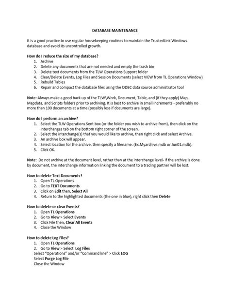 Database Maintenance Download Free Pdf Computer File Microsoft Windows