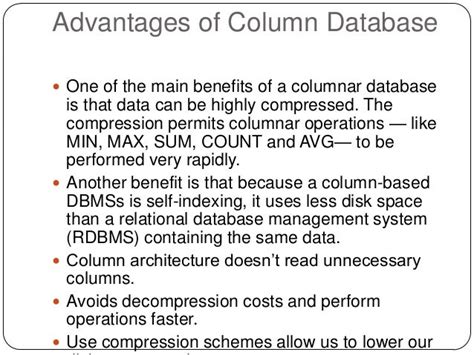 Column Oriented Database