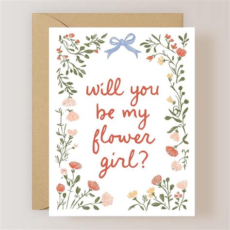 Will You Be My Flower Girl Card Flower Girl Ask Flower Girl Proposal