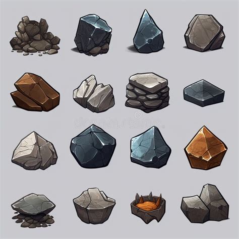 panel rock stone button ai generated stock illustration illustration