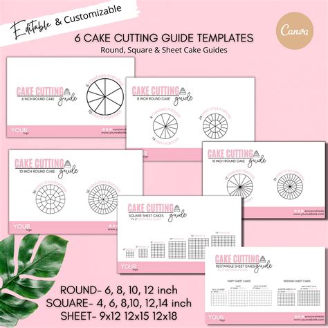 Printable Cake Cutting Guides Editable Wedding Cakes Cutting Guides