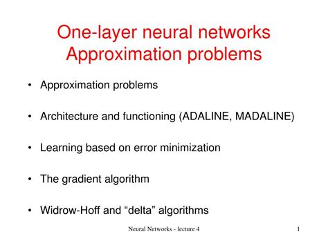 Ppt One Layer Neural Networks Approximation Problems Powerpoint