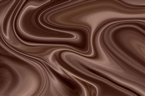 Chocolate Wavy Swirl Background Abstract Satin Chocolate Waves Brown Color Flow Vector