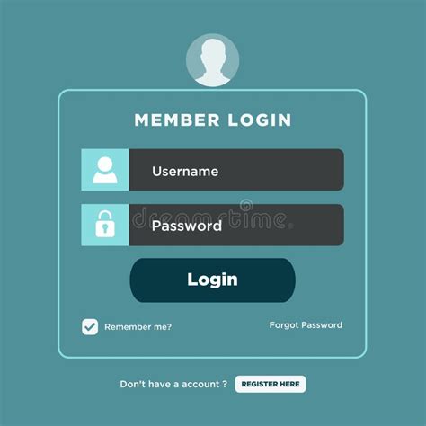 Login Form Login Page Sign In From Web Ui Vector Design Stock Vector