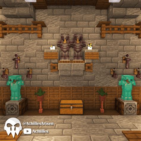 Castle Armory The Armor Statues Datapack Is Perfect For Mounting Weapons On The Walls R